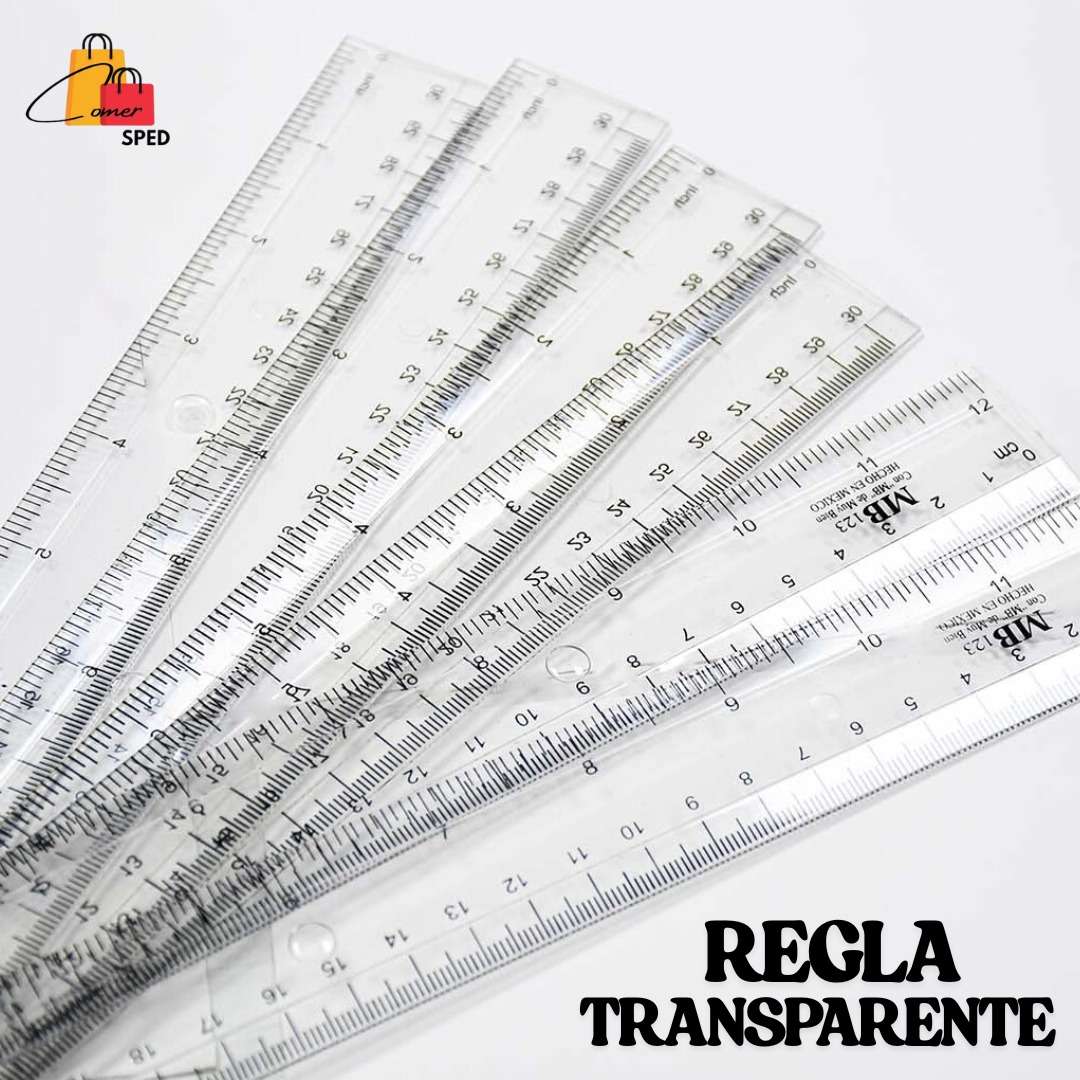REGLA TRANSPARENTE 30 CM - La Comer Sped